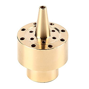 Fdit 1/4" / 1/2" / 3/4" Brass Column Style Fountain Nozzle Garden Pond Fountain Water Nozzle Porous Scattering Sprinkler Spray Head Gold(1/4")