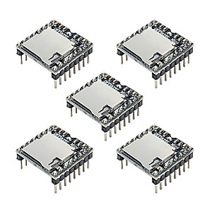 Aideepen 5PCS DFPlayer Mini Mp3 Player Board Module Voice Decode Board Support TF Micro SD Card U Disk Audio Music