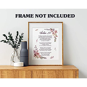 Salmo 23 En Espanol Wall Decor - Psalm 23 Cuadro - Christian Wall Decor In Spanish - 8x10 - Unframed