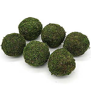 Usmola Moss Balls, Decorative Balls for Centerpiece Bowls Vase Filler, Home Party Decor (3.5 inches - Set of 6-), Large