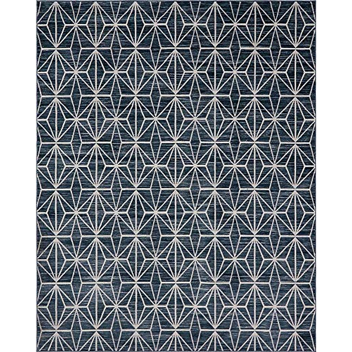 Unique Loom Uptown Collection by Jill Zarin Collection Geometric Modern Navy Blue Area Rug (8' 0 x 10' 0)