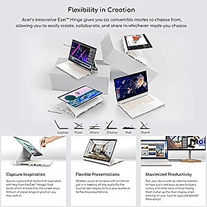 Acer ConceptD 3 Ezel CC314-72G-72SX Convertible Creator Laptop, Intel i7-10750H, GeForce GTX 1650 Max-Q, 14" FHD, Gorilla Glass, Pantone Validated, 100% sRGB, 16GB, 512GB NVMe SSD, Wacom AES 1.0 Pen