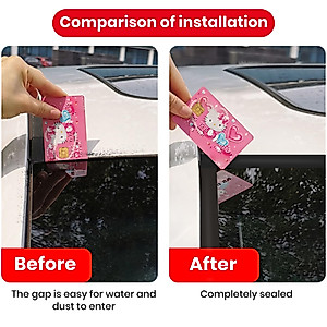 2PCS Windshield Rubber Seal Car Weather Stripping Trim T Shape Sealing Strip for Car Front Rear Windshield (32.8 Feet)