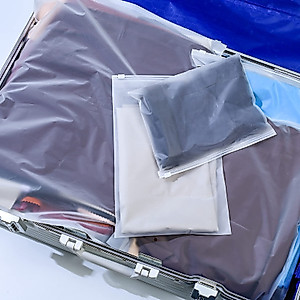 20 Pcs Travel Storage Bags, Clothes Packaging Bags, Reusable Plastic Ziplock Bags, Frosted Waterproof Resealable Clothing Zipper Bags Pouch for Travel Clothes Shoes Cosmetics Storage Bag