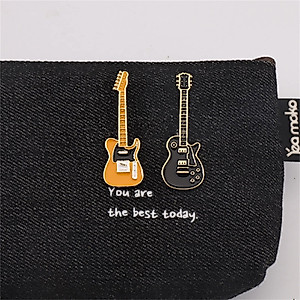 Dreuyet 4 Pcs Electric Guitar Brooch Pins Set Cute Enamel Musical Instrument Badges on Backpack Guitar Brooches Badges Pins Present Gifts Wear on Backpack, Shirt, Jacket, Lapel, Alloy Steel, unknow