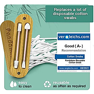 New: PandaBaw® 2 x Reusable Cotton Swabs [Extra Soft] - Silicone Qtip, Reusable Qtips for Ears, Makeup & Travel - Zero Waste Products Reusable Ear Swabs - Eco Friendly Qtips [Pink] - Easy to Clean