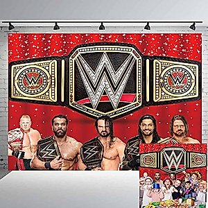 Wrestling Backdrop Boxing Match Birthday Party Supplies Sports Boxing Banner Ring Ropes Background Man Kids Birthday Decoration