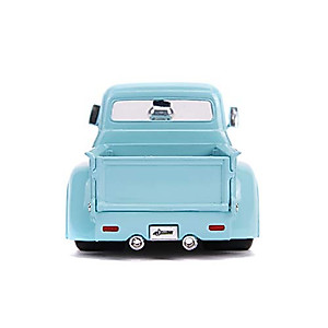 Jada Toys Just Trucks 1:24 1956 Ford F-100 with Rack Die-cast Car Blue/Red Flames, Toys for Kids and Adults