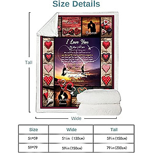 Onecmore Gifts for Wife Valentines Day Throw Blanket Gifts for Girlfriend,Anniversary Romantic Gifts for Her, Christmas Birthday Wife Gifts Girlfriend Gifts,to My Wife Gifts from Husband-Boyfriend