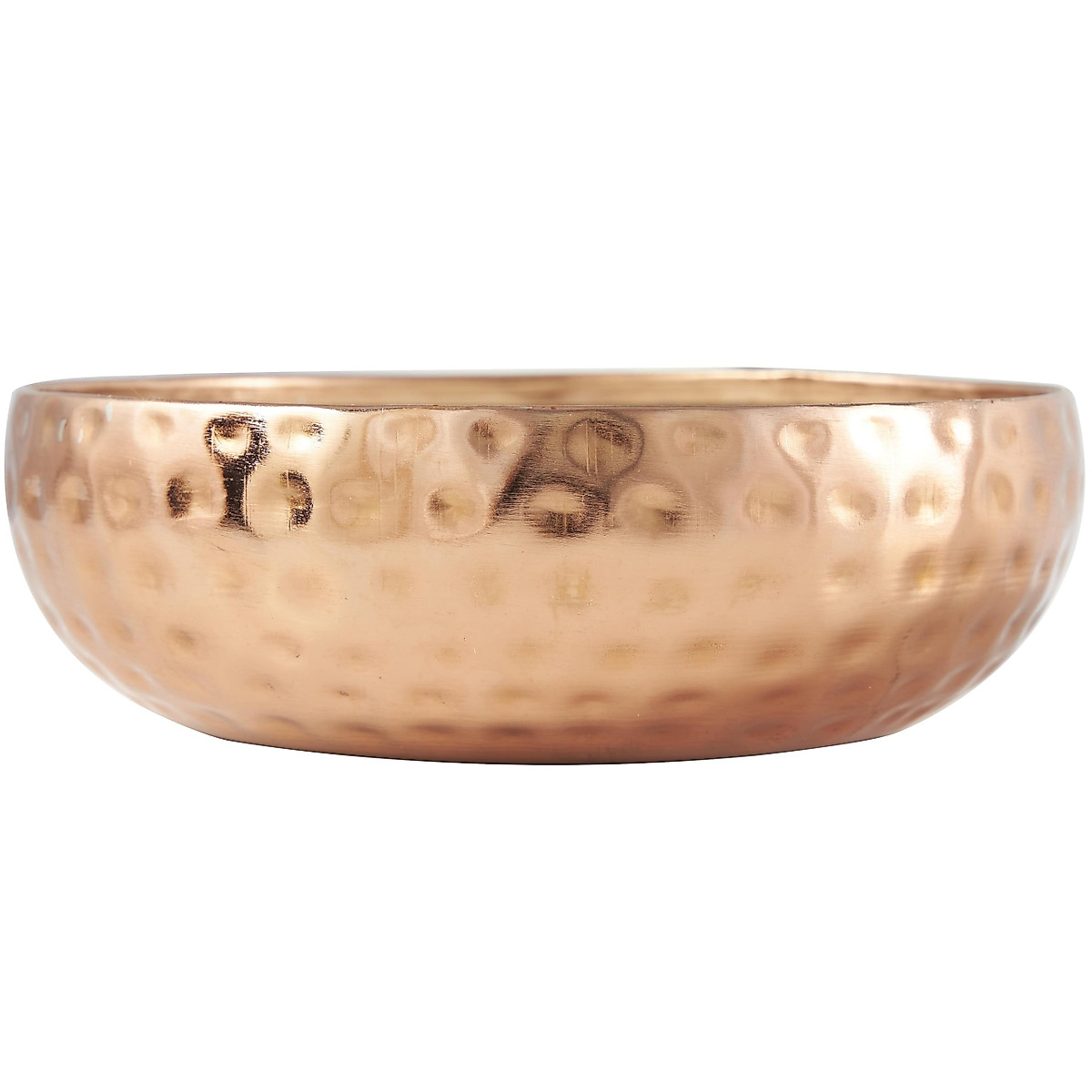 Deco 79 Metal Decorative Candle Tropical Breeze Scented Hammered 20 oz 3 Wick Aromatherapy Candle with White Wax, Wax Aromatherapy Candle 7" x 7" x 2", Copper