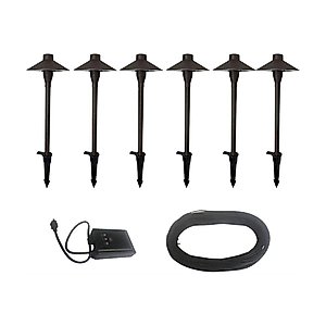 Hampton Bay 1.8-Watt Mediterranean Bronze-Metal Outdoor Integrated LED 3000K Landscape Path Light (6