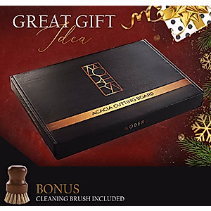 Large Acacia Wood Cutting Board, Premium Butcher Block for Carving Meat w/Deep Juice Grooves, Non Slip Spikes Reversible Design for Slicing Chopping & Serving Fathers Day Holiday Gift | 12x16x1.5"