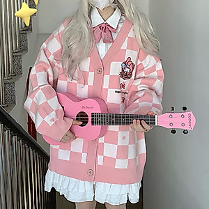 Women's Japan Cute Cardigan Sweater Kawaii JK Uniform Cardigan Sweater Cosplay Sweater (Pink, L)