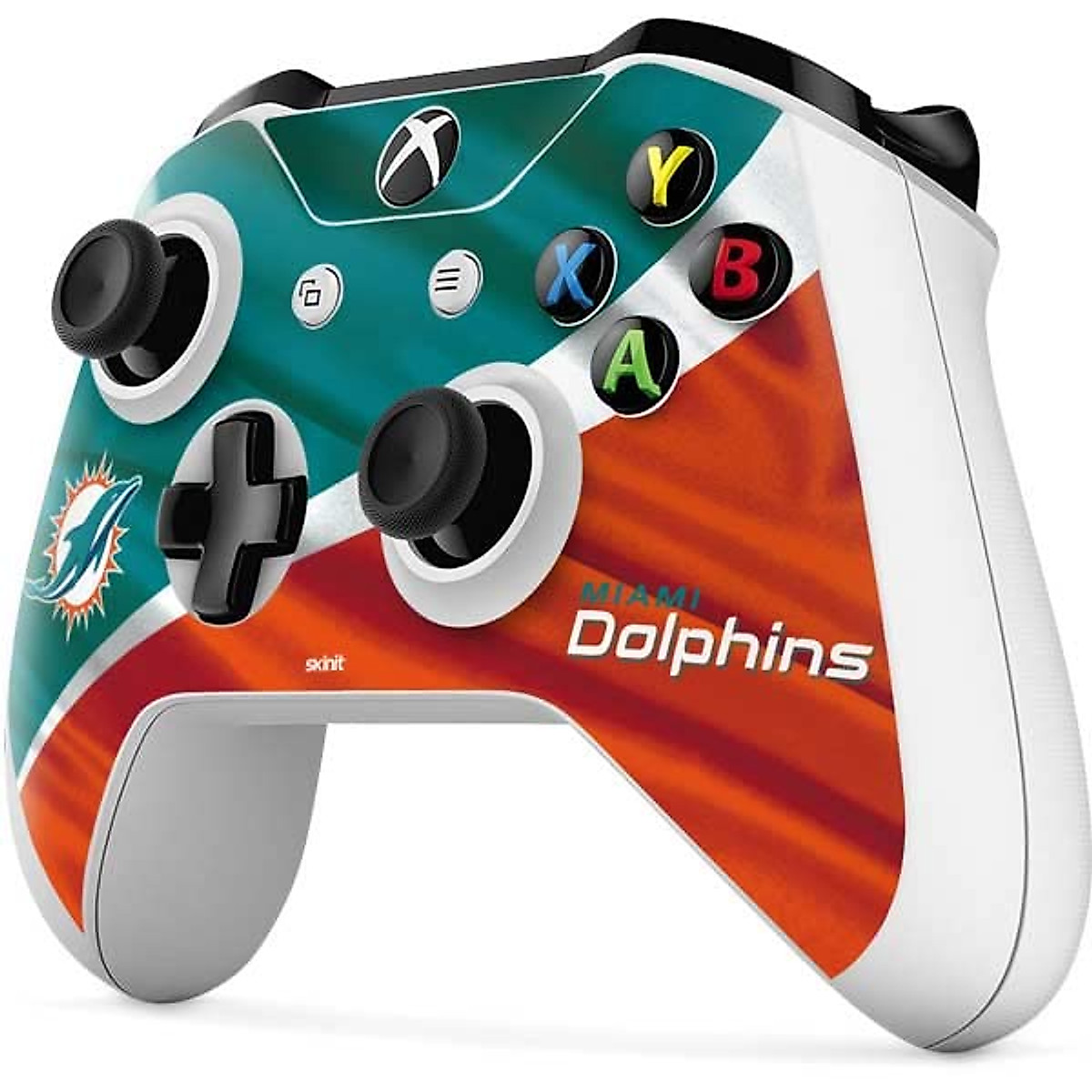 Skinit Decal Gaming Skin Compatible with Xbox One S Controller - Officially Licensed NFL Miami Dolphins Design