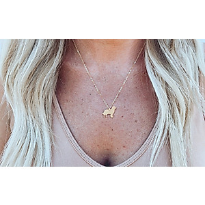 Sterling Silver 14k Gold/Rose Gold Necklace, Rottweiler, Great Dane, Pitbull, Border Collie, German Shepherd, Australian Shepherd, Doberman, Cocker Spaniel, Sterling Silver, No Gemstone