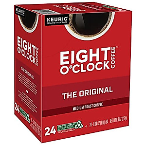 Eight O'Clock Coffee The Original, Single-Serve Keurig K-Cup Pods, Medium Roast Coffee Pods, 24 Count (Pack of 4)