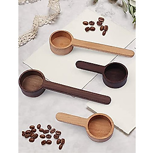 Wooden Coffee Spoon, Coffee Scoop Measuring for Coffee Beans, Whole Beans Ground Beans or Tea, Home Kitchen Tools Utensils (3.8in, beech)