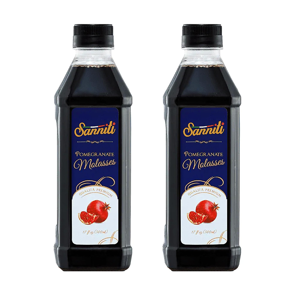 Sanniti Premium Pomegranate Molasses, 17 Fl Oz 500ml (Pack of 2)