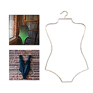 Baoblaze 2pcs Metal Wire Body Shape Swimsuit Hanger Boys Wardrobe Organizer Unisex Beachwear Rack Clothes Hanger for Home Closet Cloakroom