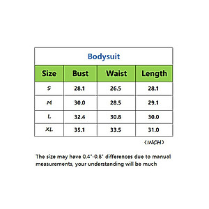 Hilinker Women's Sexy Deep V Neck Bodysuit Sleeveless Leotard Tops black Small