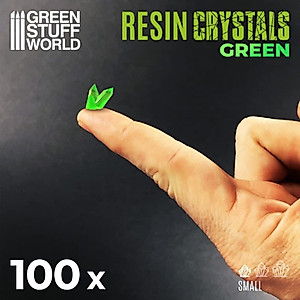 Greenstuff World GSWD-1283 Clear Resin Crystal Green Small Size 100 Pieces Diorama Material