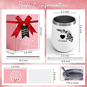Customized Florida Gift,Florida Coffee Mug 12oz Wine with Lid 18/8 Stainless Steel Cup,Unique Oliday Travel Supplies