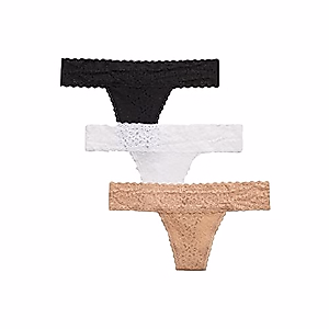 GAP Womens 3-pack Lace Thong Underpants Underwear, Multi, X-Large US