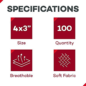 Dealmed Sterile Non-Adherent 3" x 4" Gauze Pads – 100 Count (1 Pack) Non-Adhesive Wound Dressing, Highly Absorbent, Non-Stick, Individually Wrapped for Extra Protection (Box of 100)