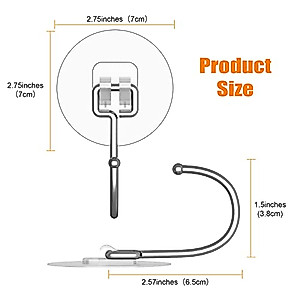 NetCan Adhesive Hooks for Hanging, 22 lbs Heavy Duty Self Adhesive Wall Hooks(Large Size), Sticky Wall Hangers Without Nails for Ceiling Bathroom Kitchen Door(12 Pack)