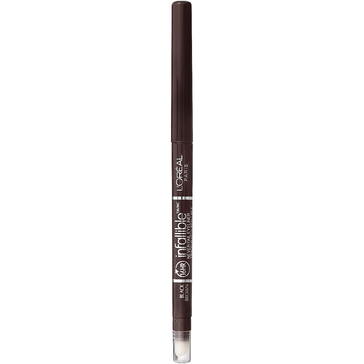 L'Oreal Paris Makeup Infallible Never Fail Original Mechanical Pencil Eyeliner with Built in Sharpener, Black Brown, 1 Count