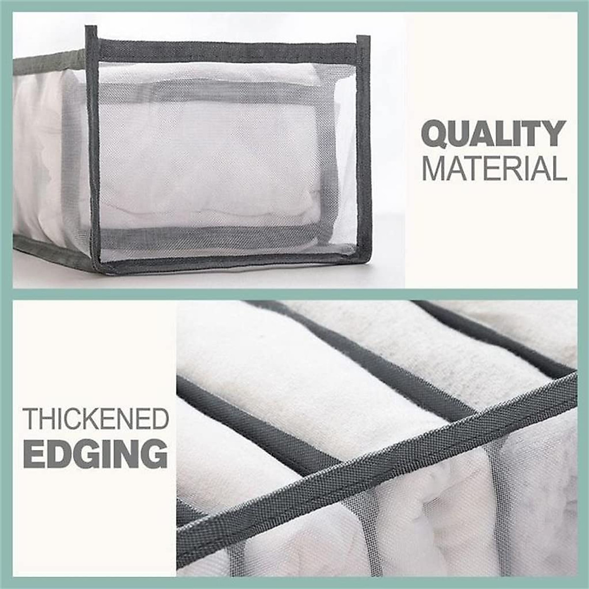 Teursa Nylon Mesh Wardrobe Clothes Organizer for underwear,socks,leggings,skirts,T-shirts,jeans and More clothes organizer for folded clothes available in washing machine (M, White)