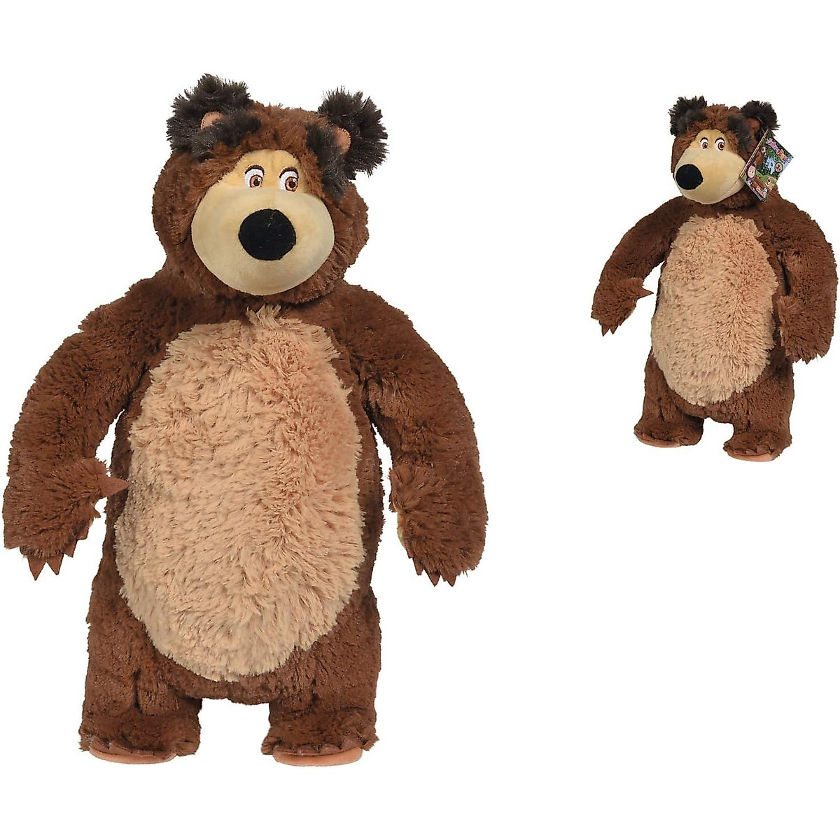 Masha and the Bear Masha Plush Bear, Toys for Kids, Ages 3+, brown