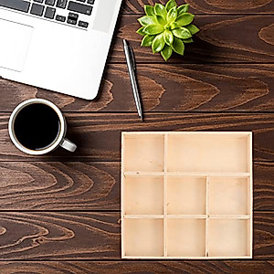 EXCEART 2pcs Wood Tray Box for Craft Compartments Wooden Divided Boxes Succulents Flower Pot Desktop Storage Box Holder Display Tray for Jewelry Ornaments