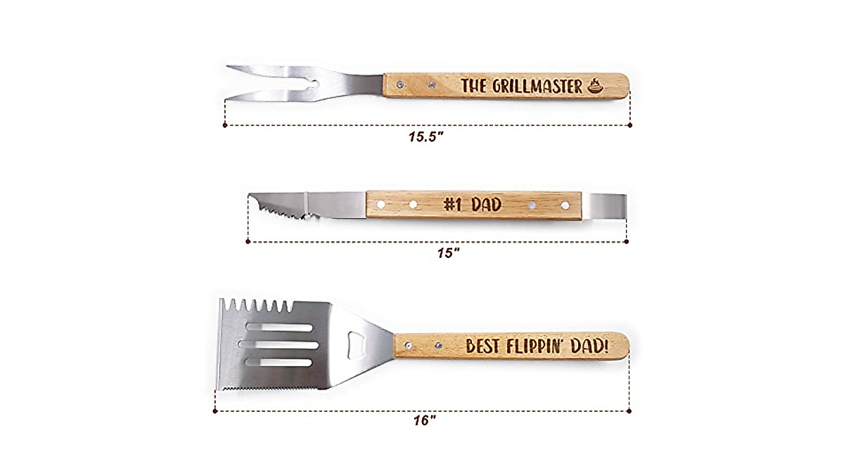 Engraved BBQ Tools Set for Father's Day Gift
