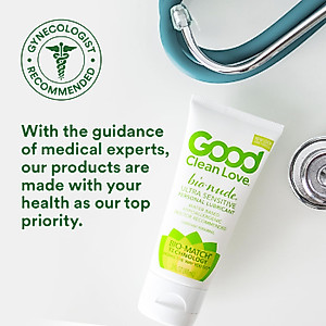 Good Clean Love BioNude Ultra Sensitive Personal Lubricant, Water-Based & Hypoallergenic Lube, Unscented Intimate Wellness Gel for Men & Women, 3 Oz