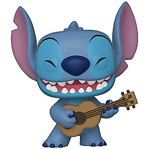 Funko POP Disney: Lilo & Stitch - Stitch with Ukulele Pop! Vinyl Figure (Bundled with Compatible Pop Box Protector Case), Multicolor, 3.75 inches