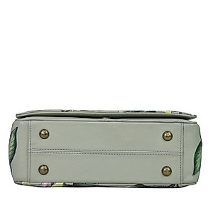 Anuschka Women’s Genuine Leather Medium Flap Crossbody Handbag - Hand Painted Exterior - Floral Passion