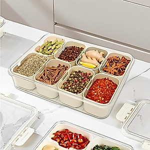 Avaton Snackle Box Container, Divided Serving Tray With Lid, Snack Box Container for Veggie, Fruits, Candy, Nuts, Snacks - Perfect For Picnic, Party