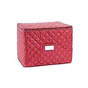 Covermates Keepsakes - Adjustable Glassware Storage - Padded Protection - ID Window - Stain Resistant - Machine Washable - China Storage-Red