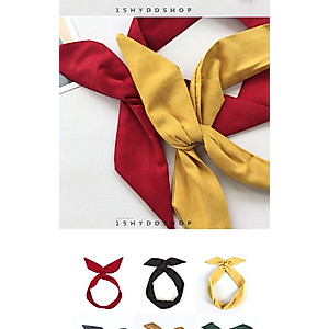 Yeshan Solid Color Wire headbands for Women with Rabbit ears Bow Headband, Twist Wired Headbands,Yoga Sports Head Wraps Hair Accessory,Pack of 9