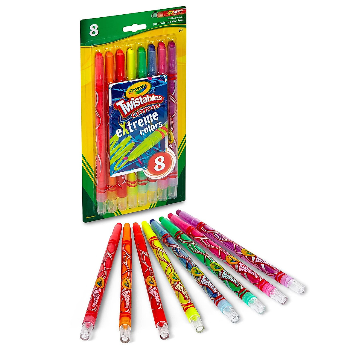 Crayola Twistables Crayons, Neon Colors, 8 Count, assorted extreme, 6-1/2 l x 2/5 w in (52-9738)