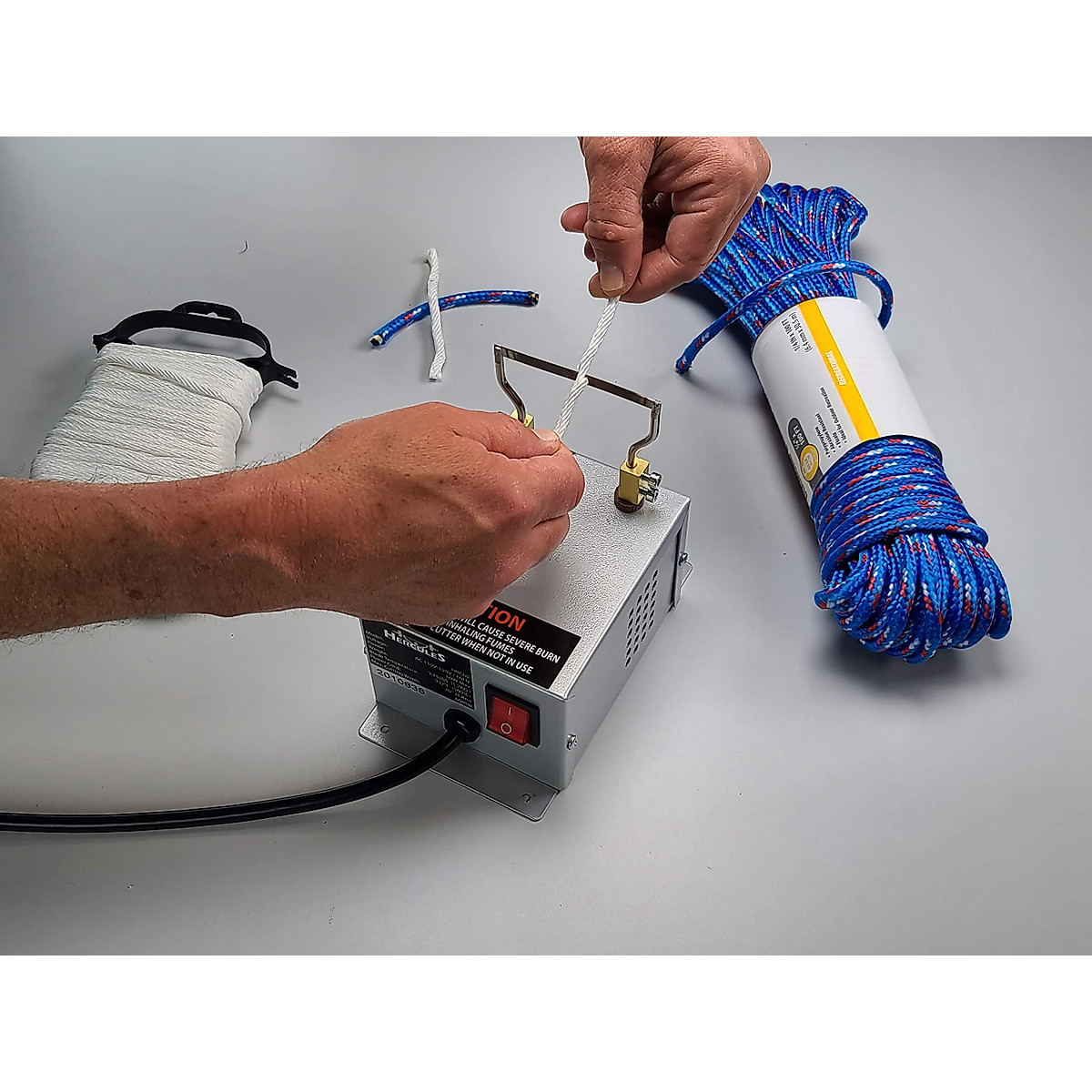 Hercules Hot Knife Rope Cutter - Electric Benchtop 60mm Thermal Cutting Blade for Braid Fabric Webbing Belting Ribbon & More - Hotknife Hot Wire Cutting Tool & Heat Sealer (110V, 60W)