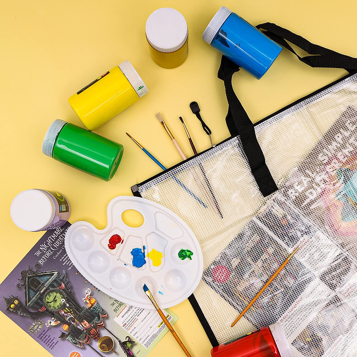 EOOUT 4pcs 19x25 Inches Art Portfolio Bags, Portfolio Folder for Artwork, Posters Storage Bag with Zipper and Handle Mesh Folder Organizers for Poster, Scrapbook, Keepsake and Bulletin Board