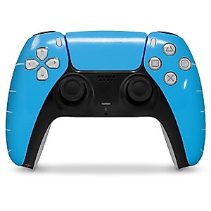 WraptorSkinz Skin Wrap compatible with Sony PS5 DualSense Controller Solids Collection Blue Neon (CONTROLLER NOT INCLUDED)
