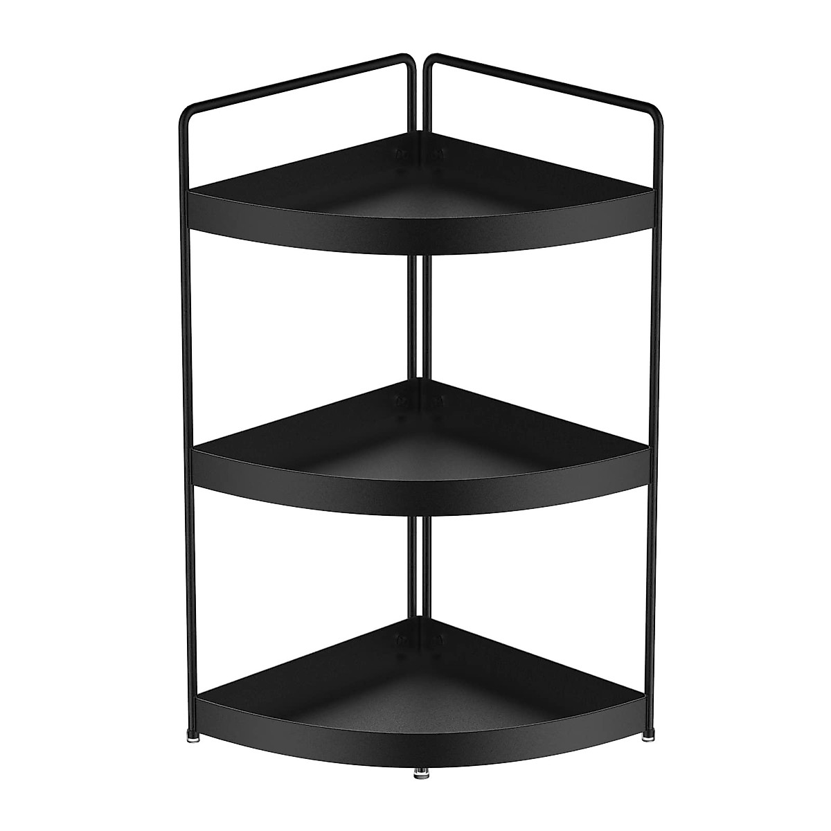 HANGXIN Bathroom Countertop Organizer, Vanity Tray Corner Shelf Storage Organizer for Makeup Cosmetic Perfume, Kitchen Spice Rack Metal Standing Shelf (3-Tire)