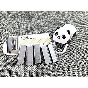 1 Pack Mini Panda Desktop Stapler for 10 Sheets Capacity with 1000 Pcs No.10 Staples for Paper Clips Staplers for Desk for Friends and Children(Panda)