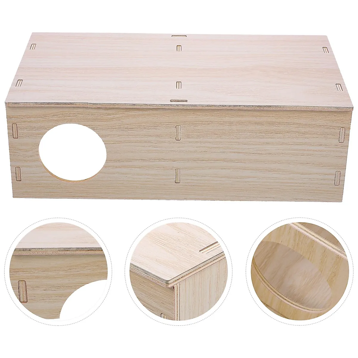 POPETPOP Guinea Pig Maze Hamster Houses and Hideouts Wood Small Animal Hideout 2 Chamber Hamster Hideout Hamster Hut Hideout Squirrel Pineapple Bed Toys Keep Warm Wooden Hamster Cage
