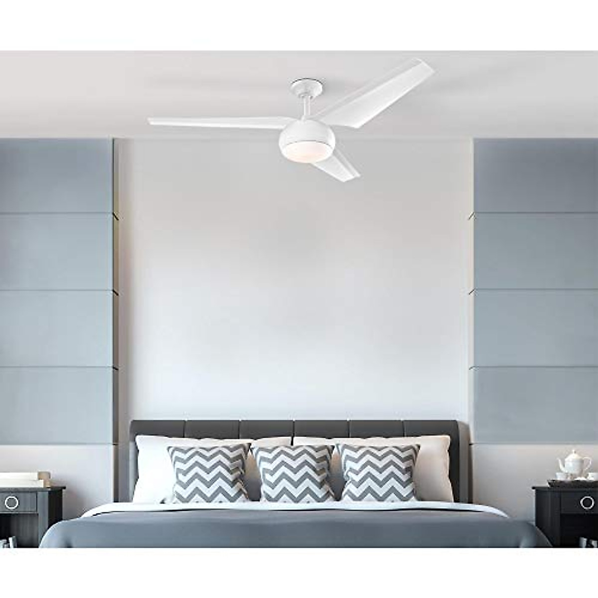 Westinghouse Lighting 7226400 Madeline, Contemporary LED Ceiling Fan with Light and Remote Control, 56 Inch, White Finish, Opal Frosted Glass