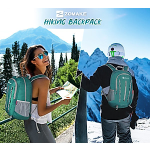 ZOMAKE Packable Hiking Backpack Water Resistant:32L Lightweight Foldable Backpacks - Small Packable Back Pack for Travel Camping Hiking Women Men (Olive green)