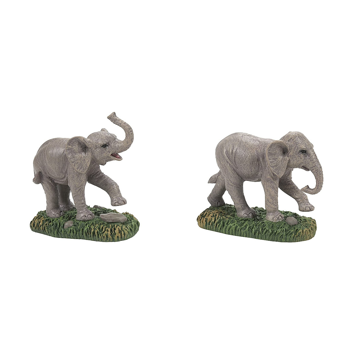 Department 56 Dickens Village Accessories Zoological Gardens Elephants Figurine Set, 2.7 and 2.25 Inch, Multicolor